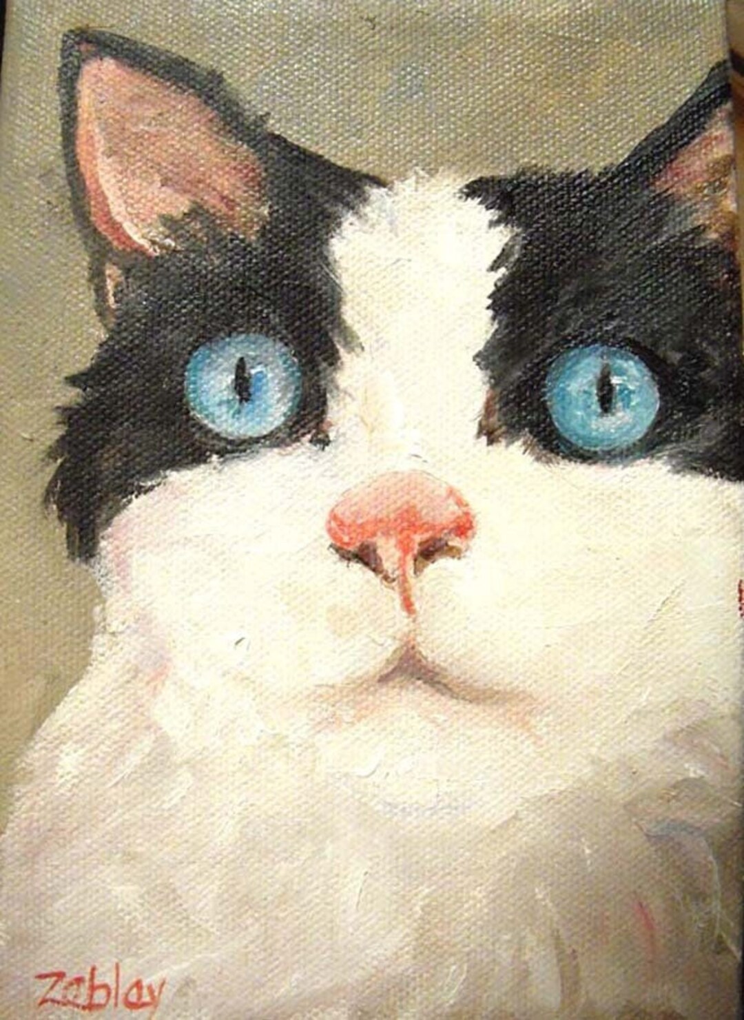Oil Painting Tuxedo Cat Art Painted to Order for You by Robin Zebley 5 ...