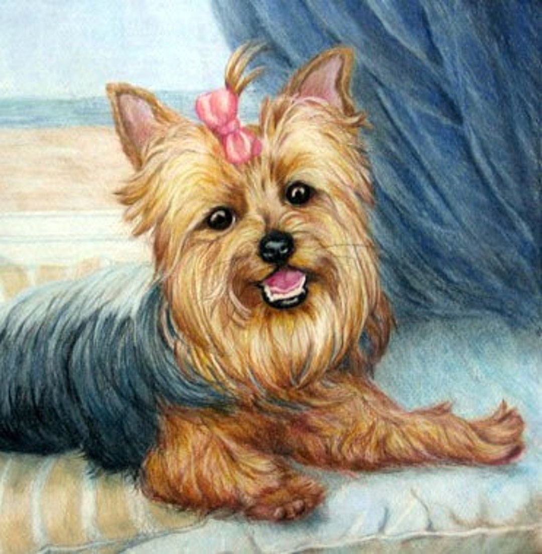 Custom Dog Portrait, Yorkie Art, Custom Pet Portrait Artist Robin ...