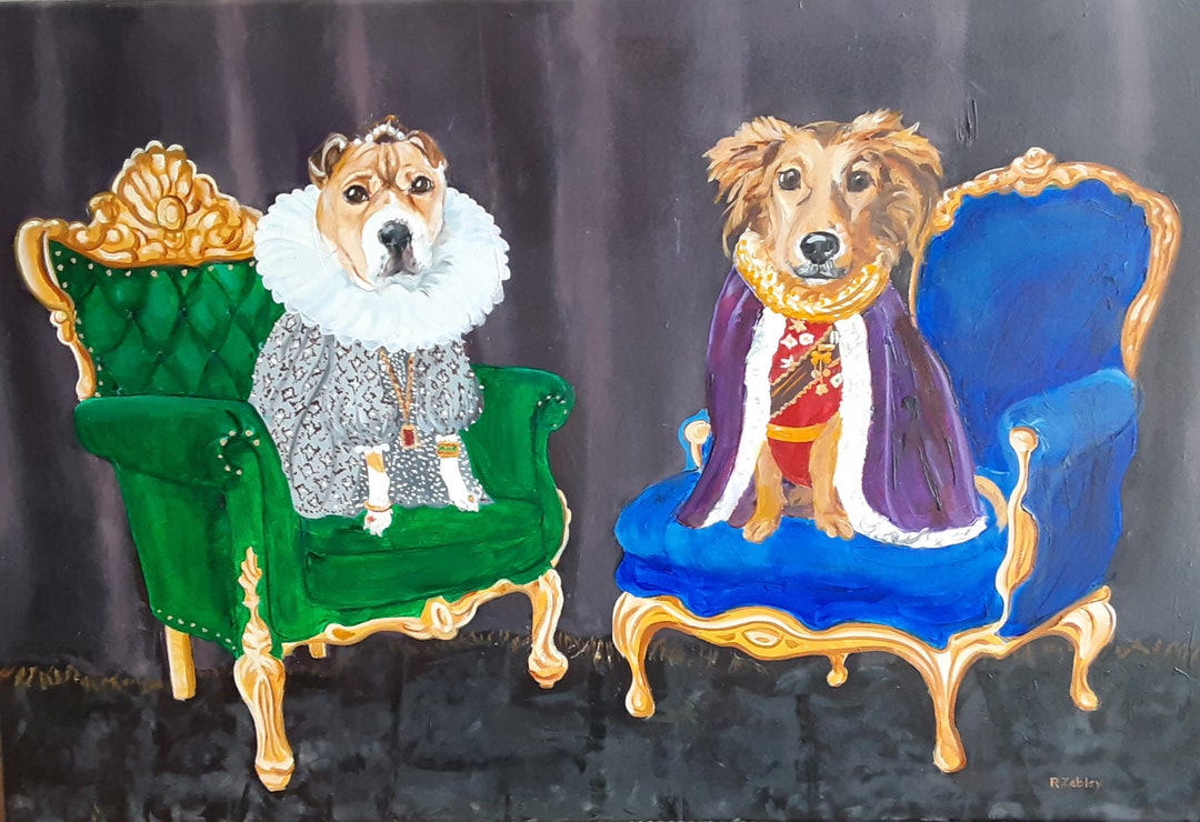 Royal Dogs in Costume 24 X 36custom Oil Extra - Etsy