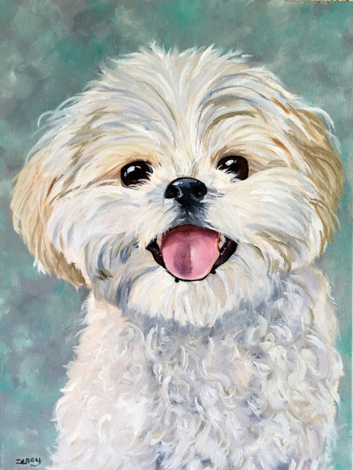 Shih Tzu Portrait Painter Original Pet Portrait Painting | Etsy