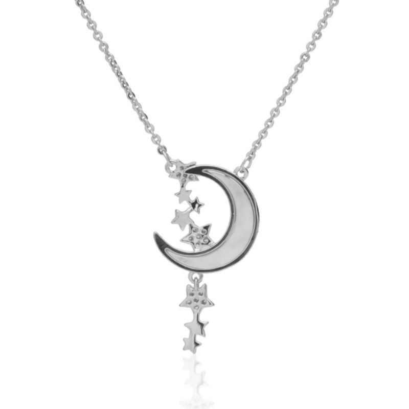 Moon and Star Necklace - Etsy