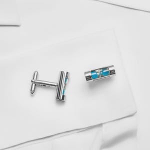 Hourglass Crystal Cufflinks- Blue Sand Timer, Sand Glass, Sand Timer ...