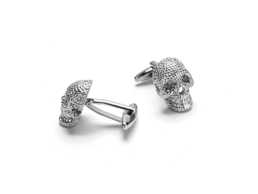 Sugar Skull Cufflinks/ Human Skull Vintage Men’s Cufflinks/ Initials ...
