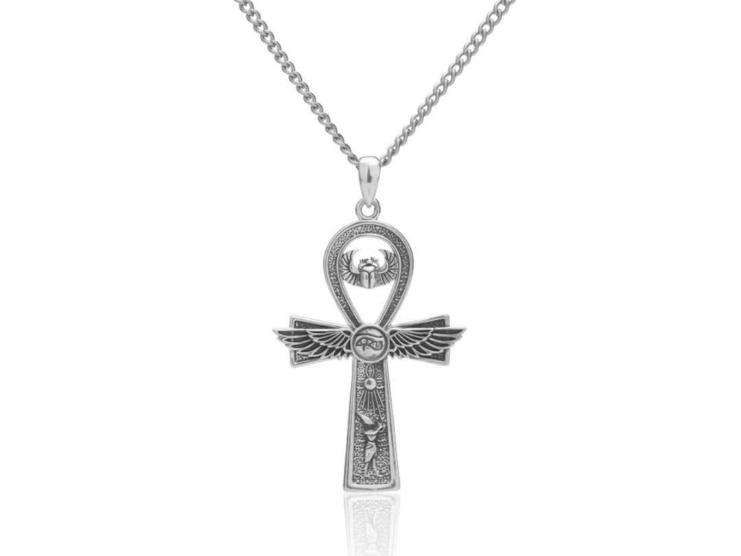 Collier Ankh Necklace, Ancient Egyptian Cross Pendant, Men's Silver Key ...