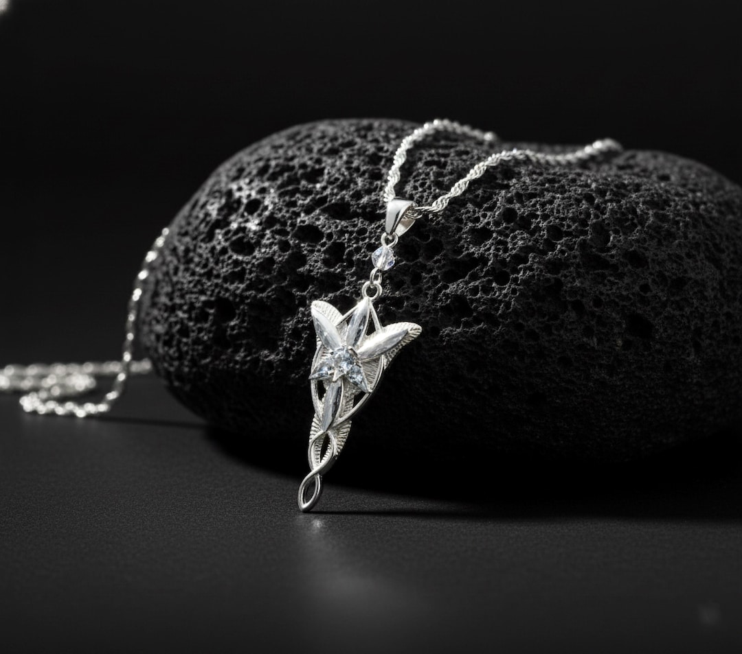 Elven Star Necklace, Silver Crystal Star Pendant, Fantasy Jewelry ...