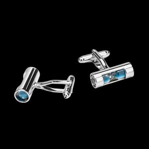 Hourglass Crystal Cufflinks- Blue Sand Timer, Sand Glass, Sand Timer ...