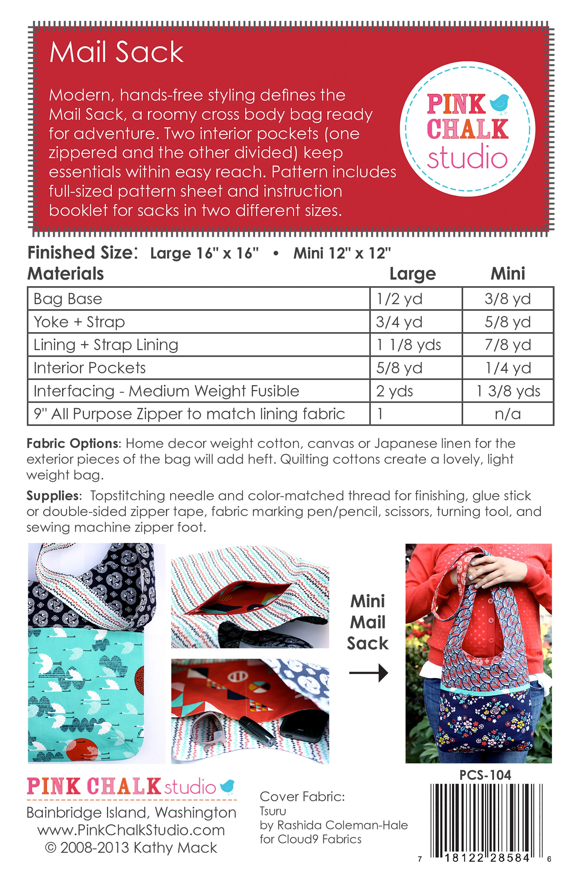 Pink Chalk Studio Mail Sack Pattern - Etsy