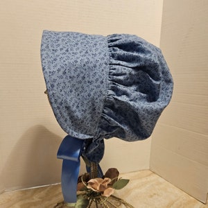 Blue Calico Pioneer Bonnet for Girls - Etsy