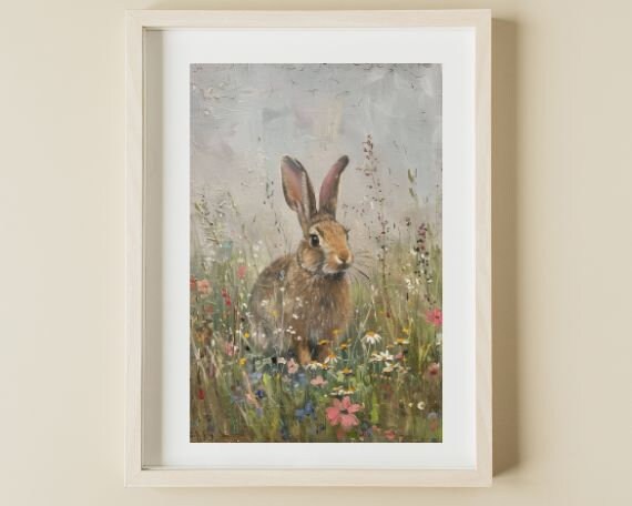 Printable Vintage Prints, Spring Wall Art, Country Field Landscape ...