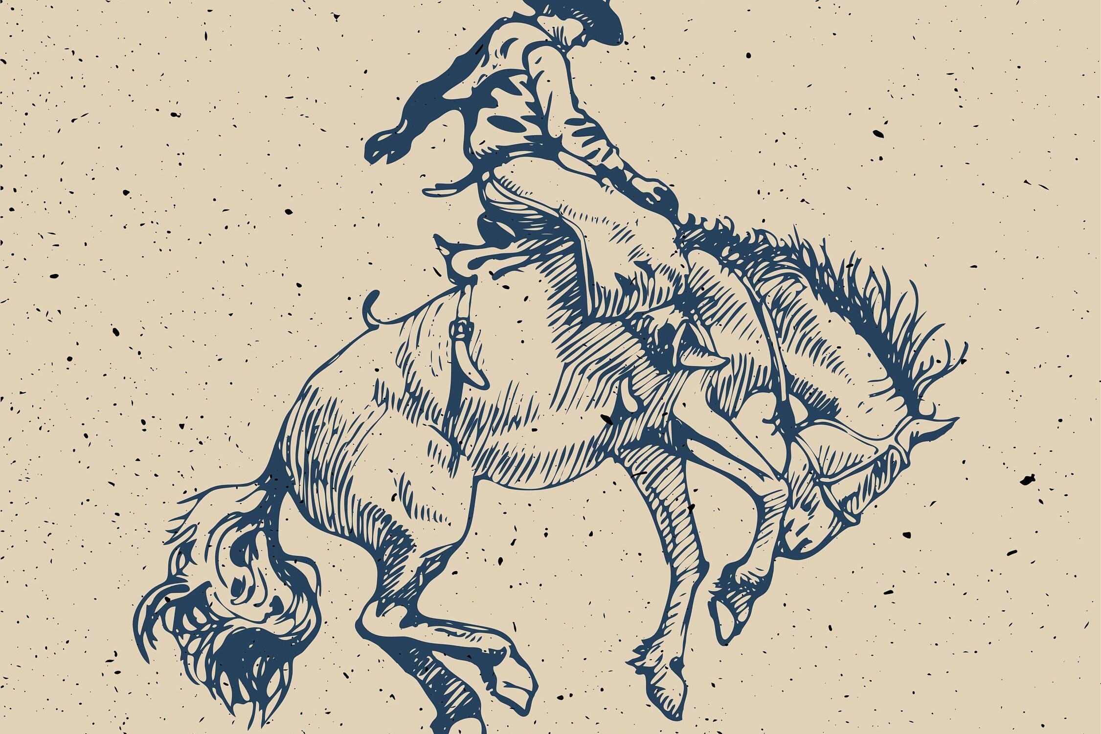 Bucking Bronco Print: Vintage Cowboy Rodeo Wall Art - Etsy