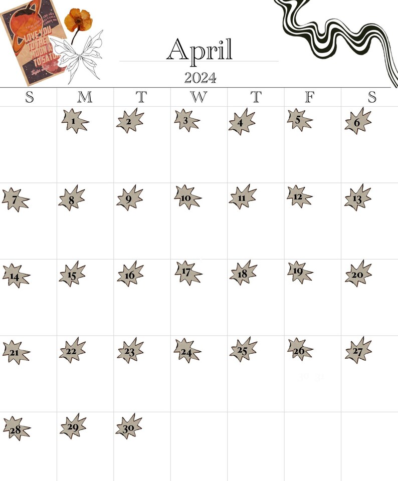 2024 Retrogirl Digital Calendar Goodnotes Compatible Aesthetic Template ...