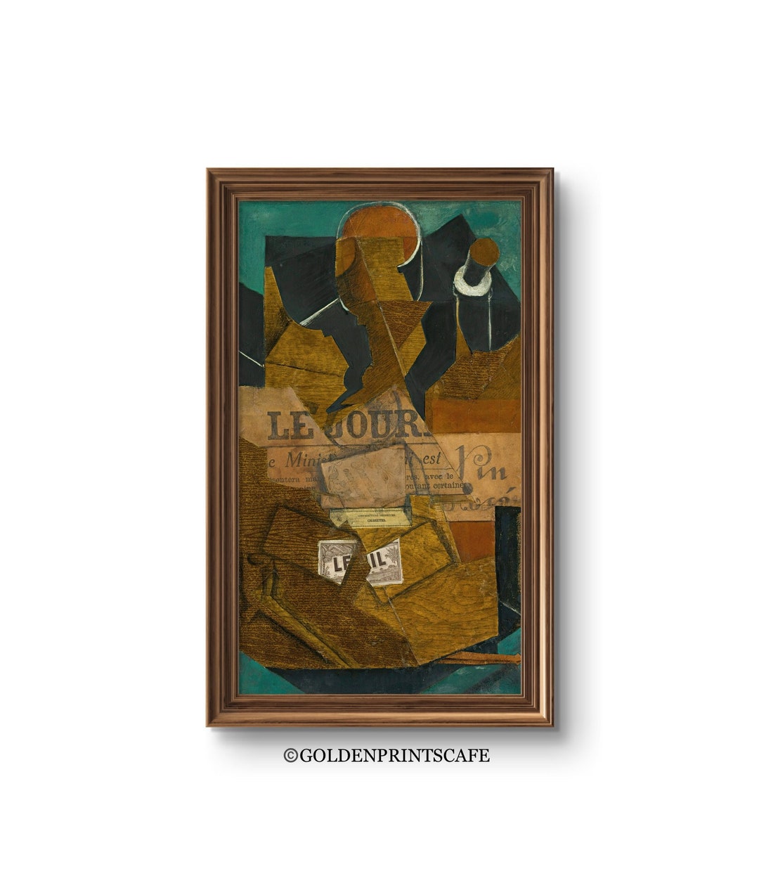 Printable Art⎜tabac Journal Et Bouteille De Vin Rose (1914) Juan Gris ...
