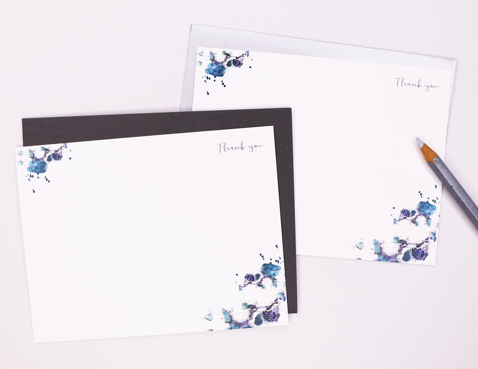 Custom Designed Note Cards, Professional Collection, Thank You, Teal ...
