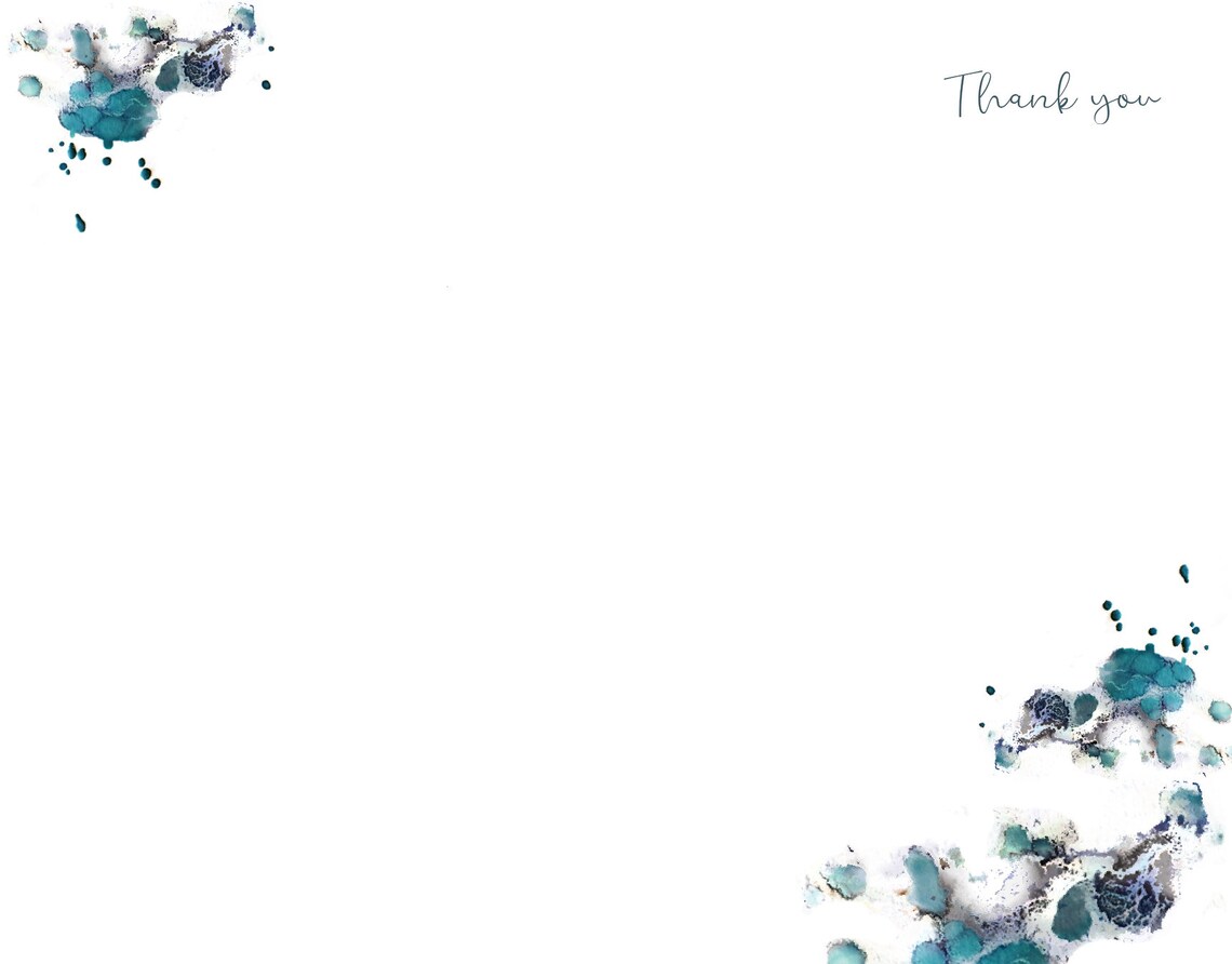 Custom Designed Note Cards, Professional Collection, Thank You, Teal ...