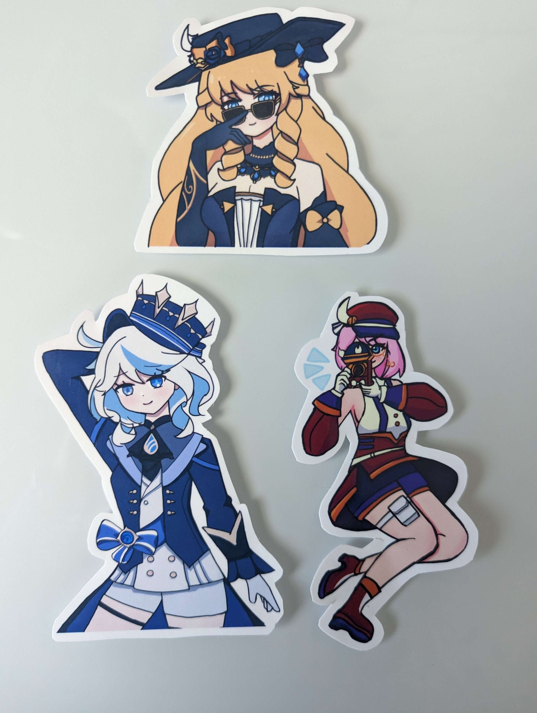 Genshin Impact Vinyl Stickers Navia, Furina, Charlotte - Etsy