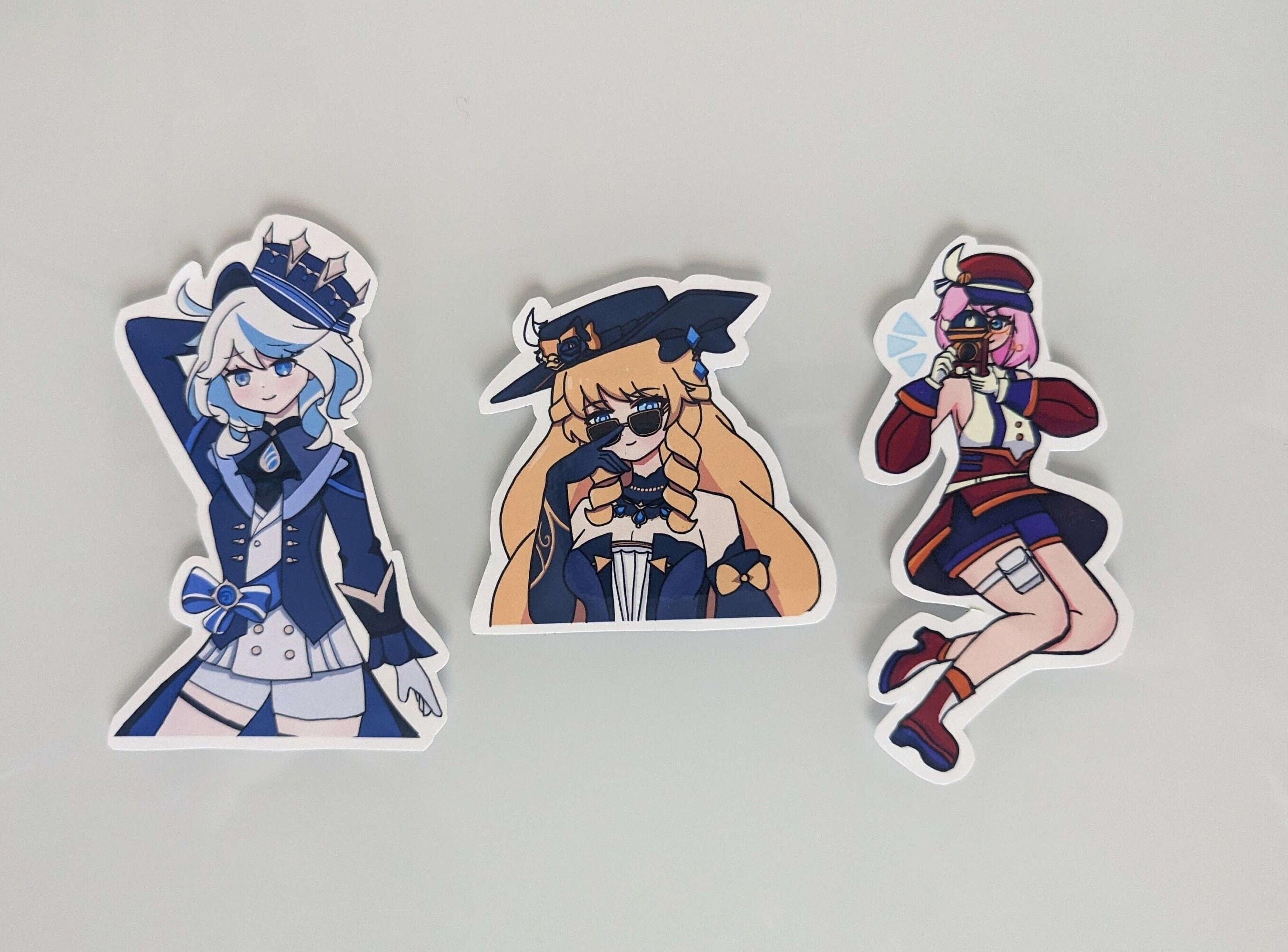 Genshin Impact Vinyl Stickers Navia, Furina, Charlotte - Etsy