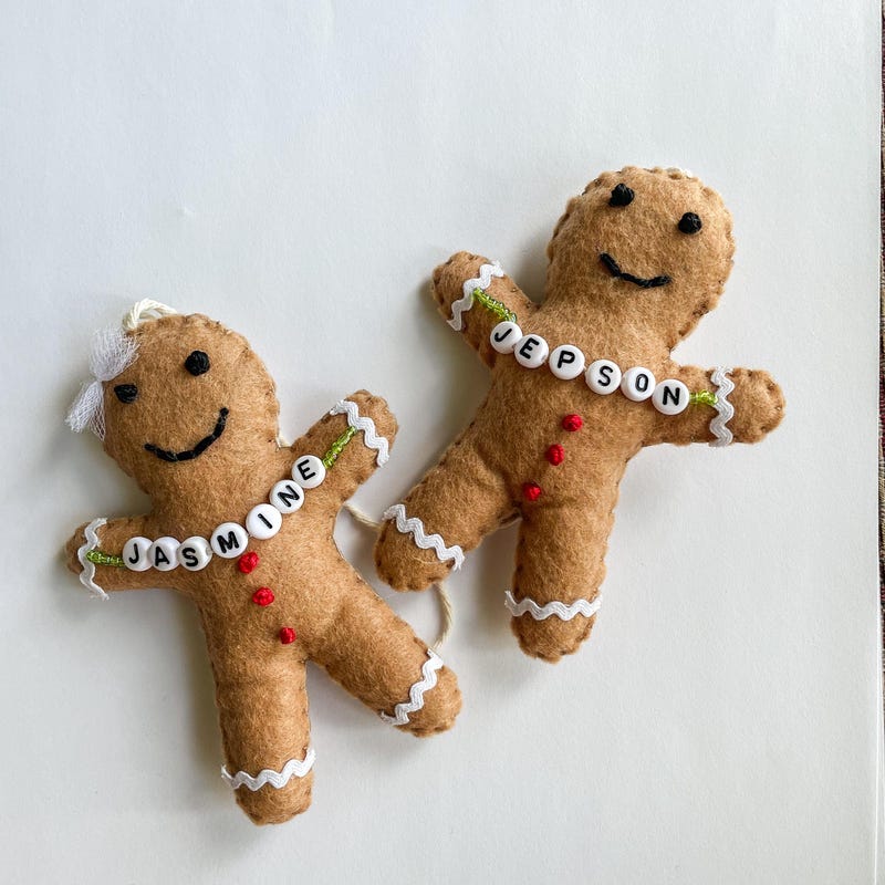 Felt Gingerbread Ornaments - Etsy