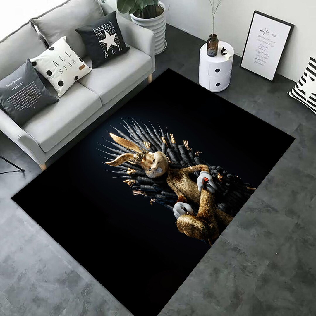 AI Design Bugs Bunny Printed Rug, Living Room Rug, Cool Carpet, TV Room ...