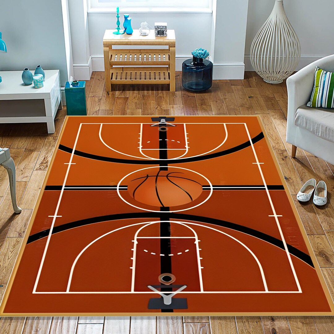 Basketball Rug, Basketball Court Rug, Room Decor for Living Room ...