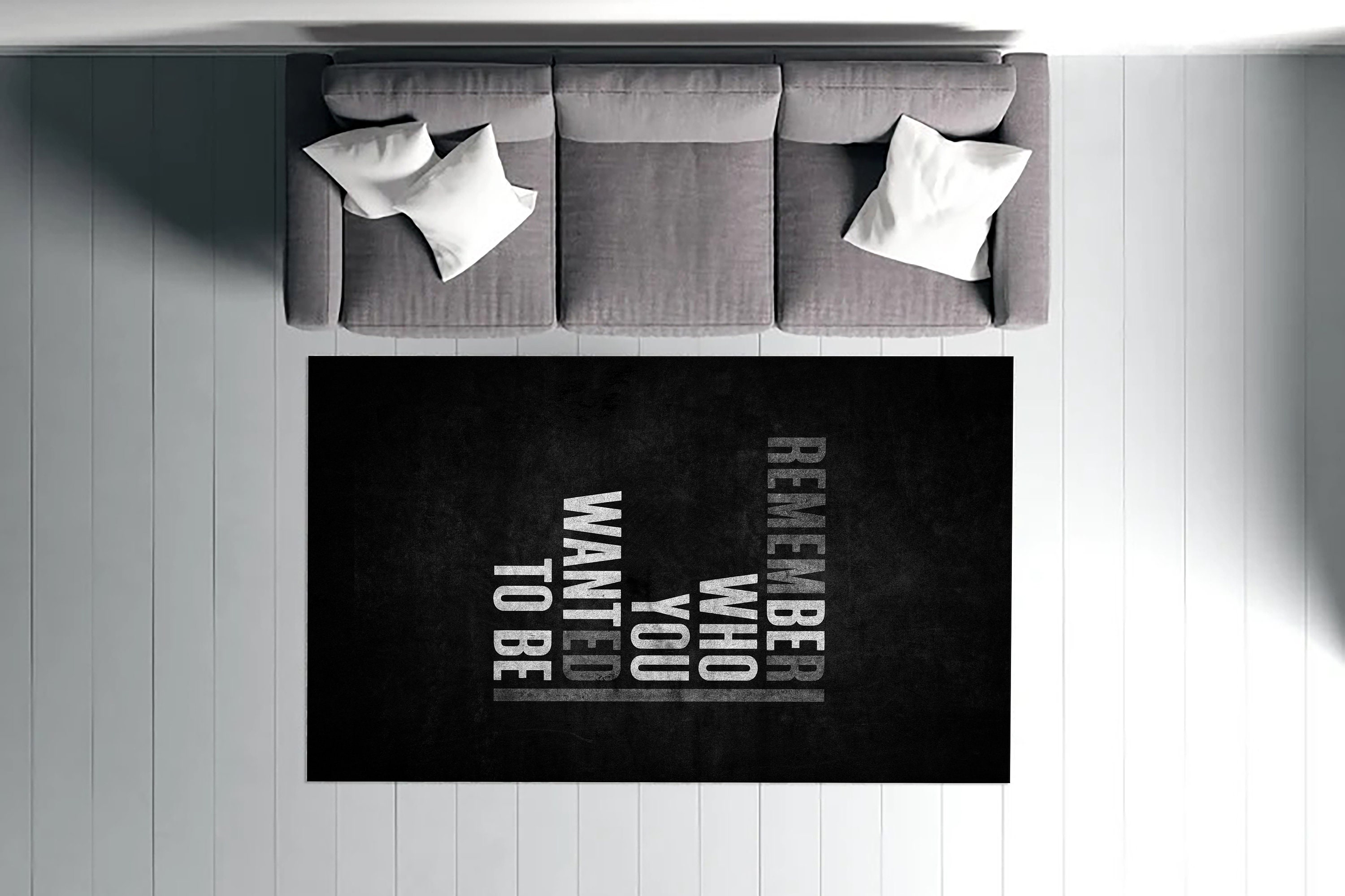 Remember Who You Wanted to Be, Motivational Rug, Living Room Rug, Wall ...