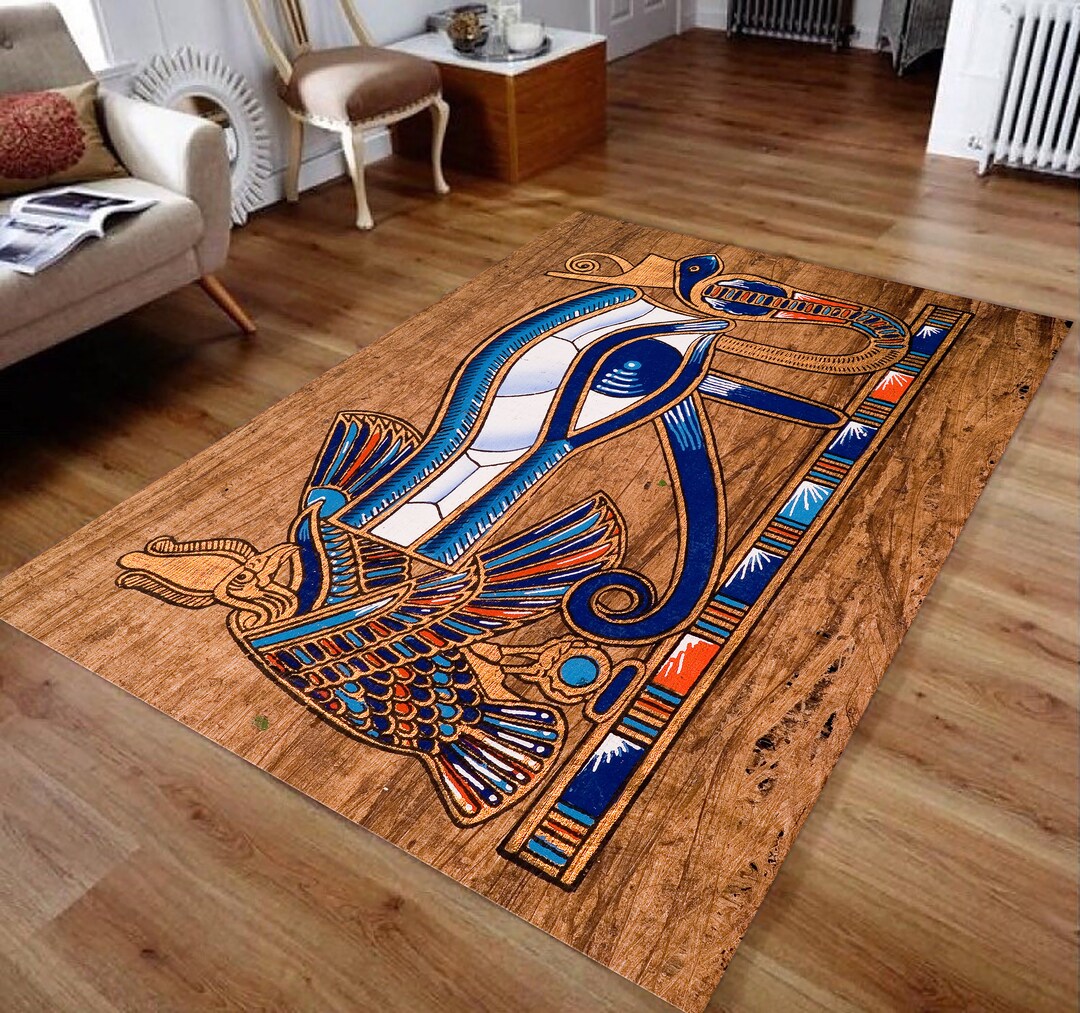 Cleopatra's Eye, Ancient Egypt Themed Rug, Snake Eye Eagle, Wood Theme ...