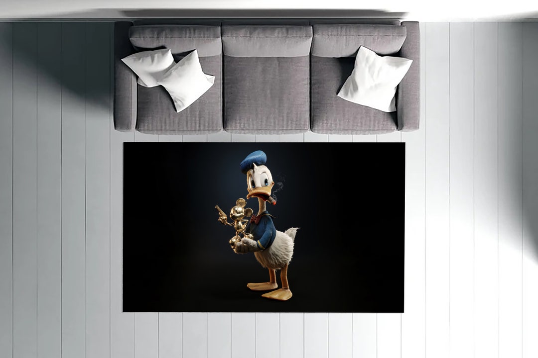 AI Design Donald Duck Printed Rug, Living Room Rug, Cool Carpet, TV ...