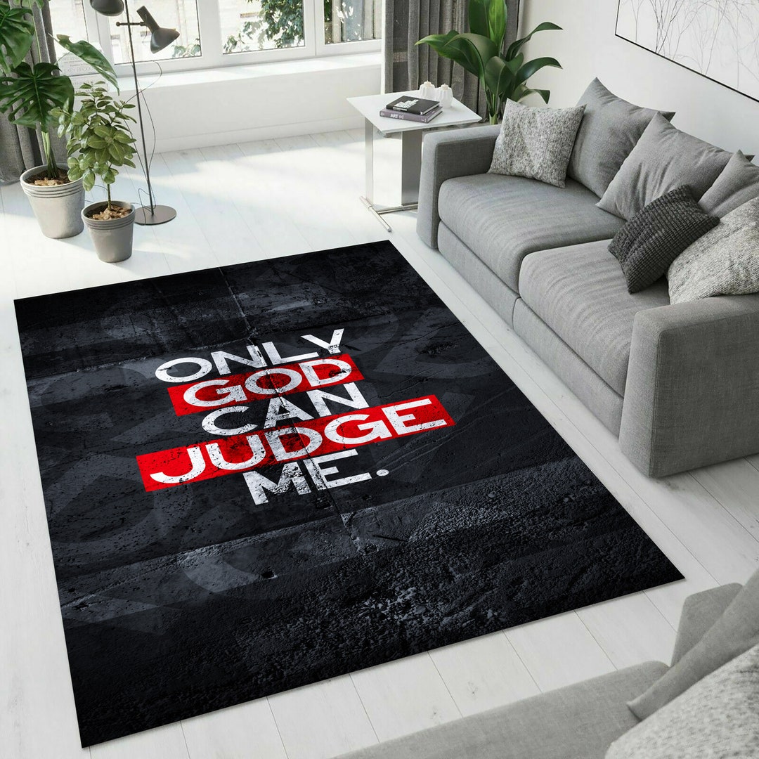 Only God Can Judge Me Printed Rug, Motivational Rug, Wall Rug, Floor ...