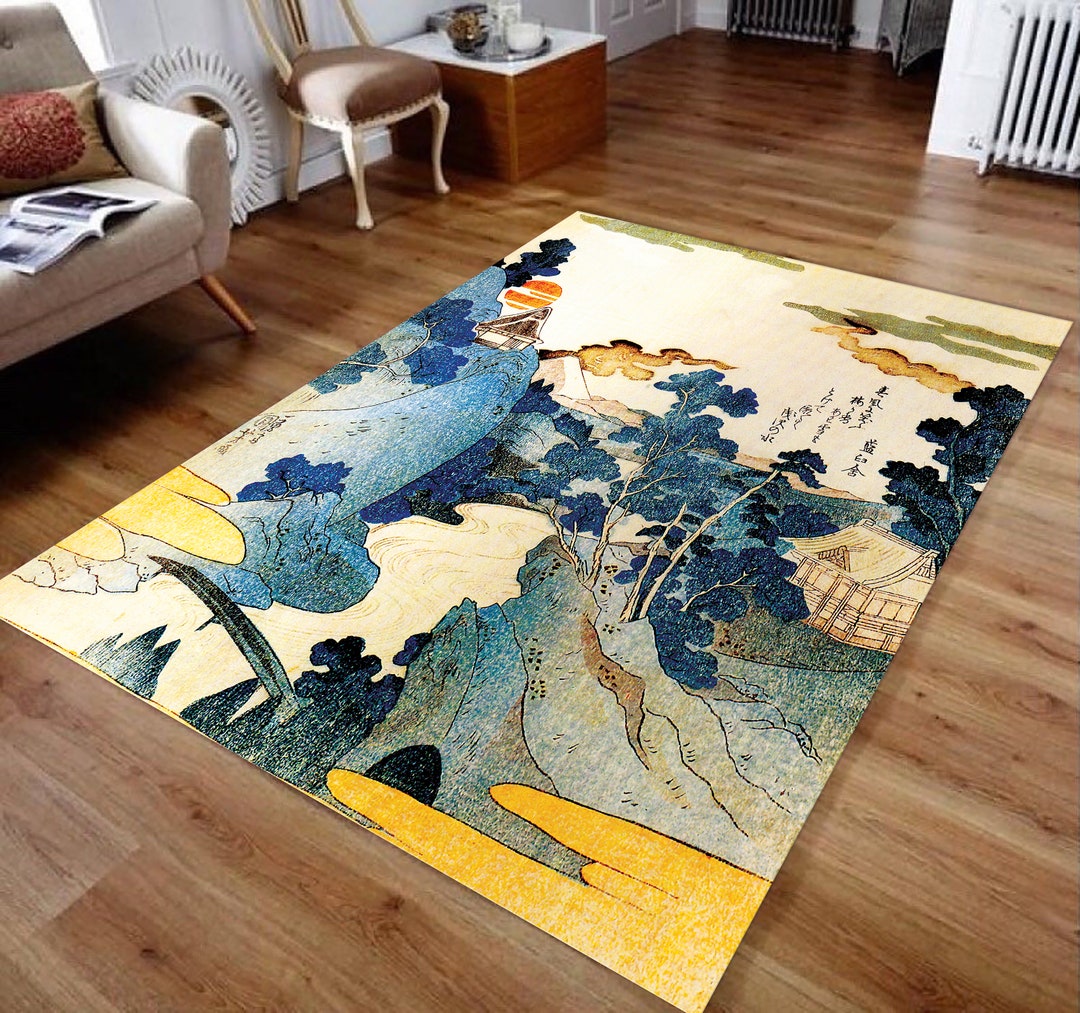Japanese Painting Art Printed Rug, Artistic Rug, Abstract Rug, Popular ...