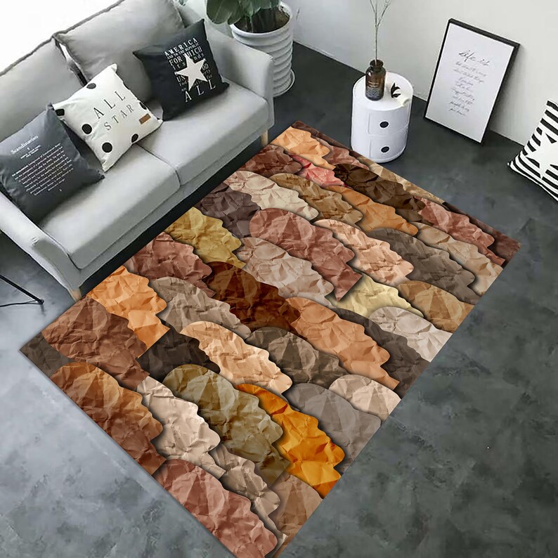 Paper Human Face, Colorful Home Rugs, Abstract Home Rugs, Artistic Rug ...