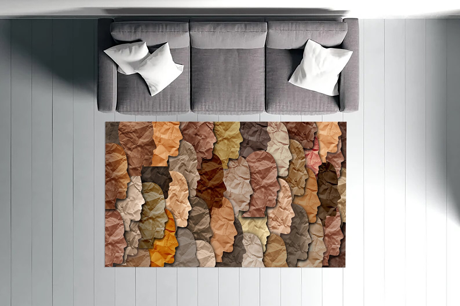 Paper Human Face, Colorful Home Rugs, Abstract Home Rugs, Artistic Rug ...