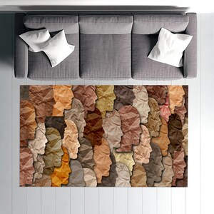 Paper Human Face, Colorful Home Rugs, Abstract Home Rugs, Artistic Rug ...