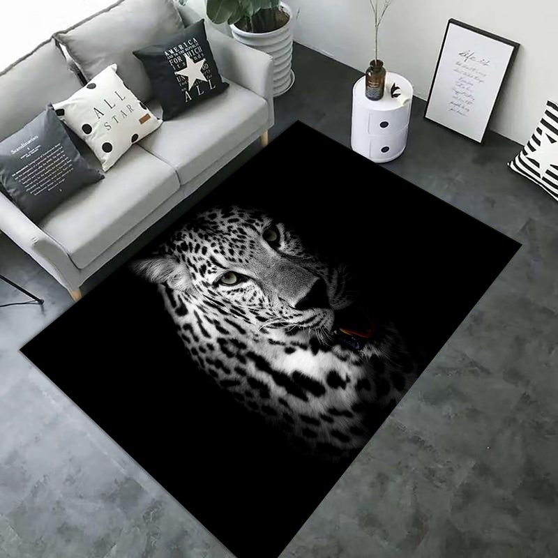 White Tiger Leopard Rug - Etsy