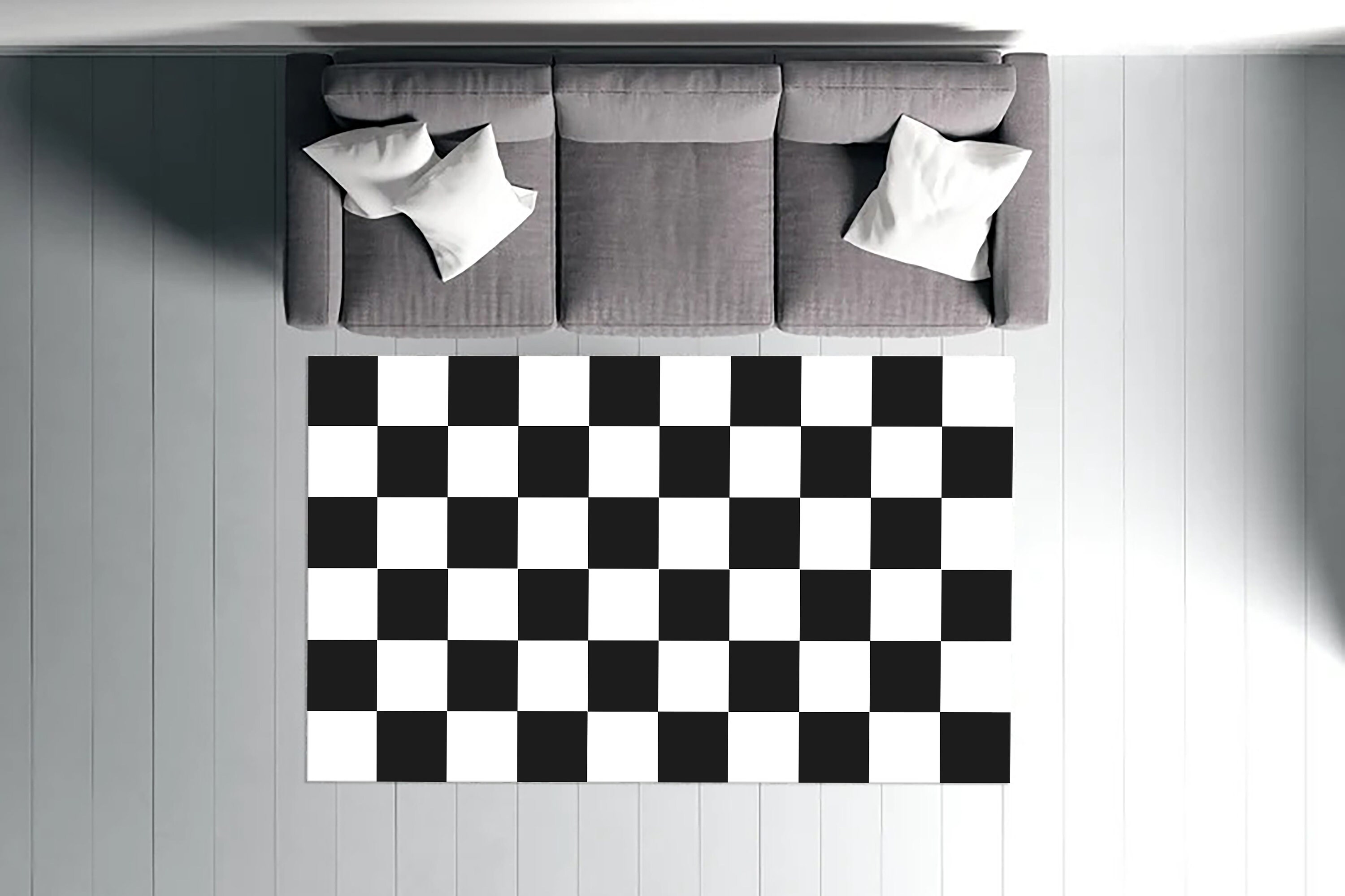 Chess Checkered, Nostalgic Retro Style Rug, 80's Themed, 90's Room Rug ...