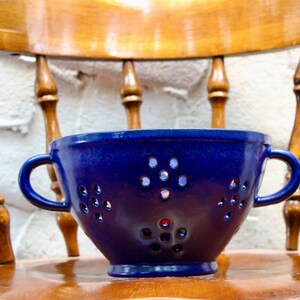 Vintage Cobalt Blue French Country Fruit Colander, Berry Bowl - Etsy