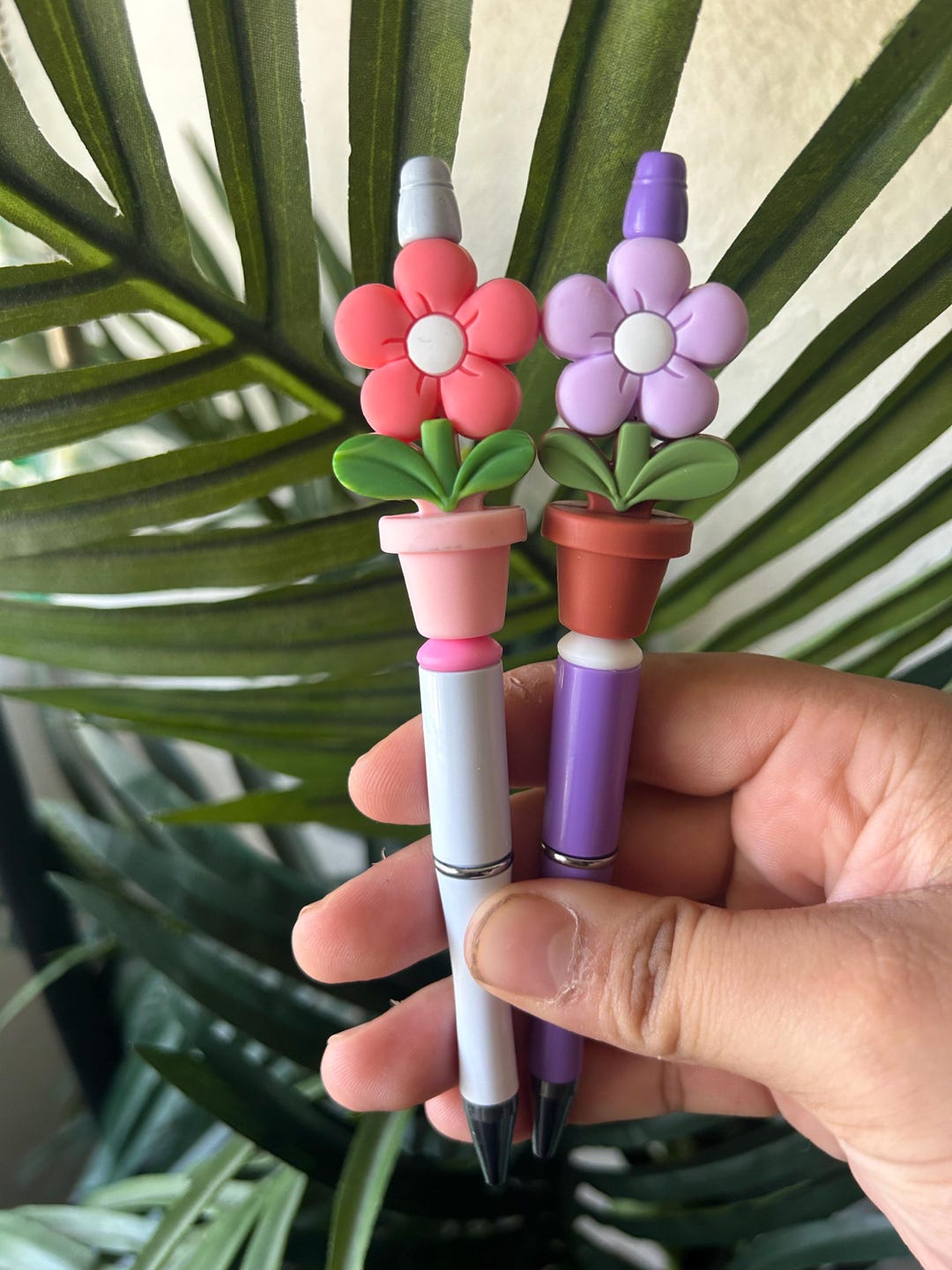 Floral Beaded Pen: Handmade Spring Flower Pot Pen - Etsy