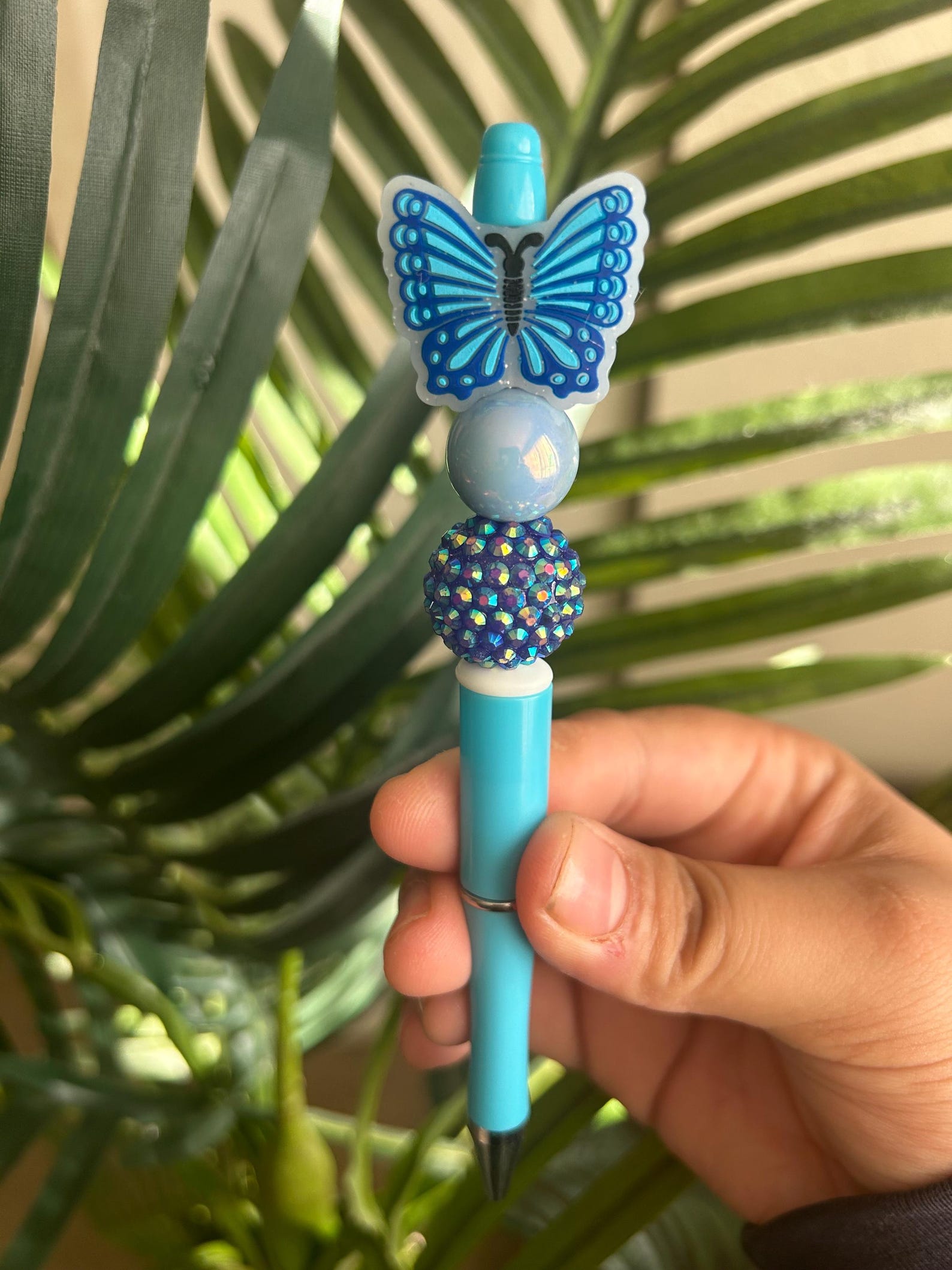 Butterfly Beaded Pen|handmade Black Ink Pen Gift - Etsy