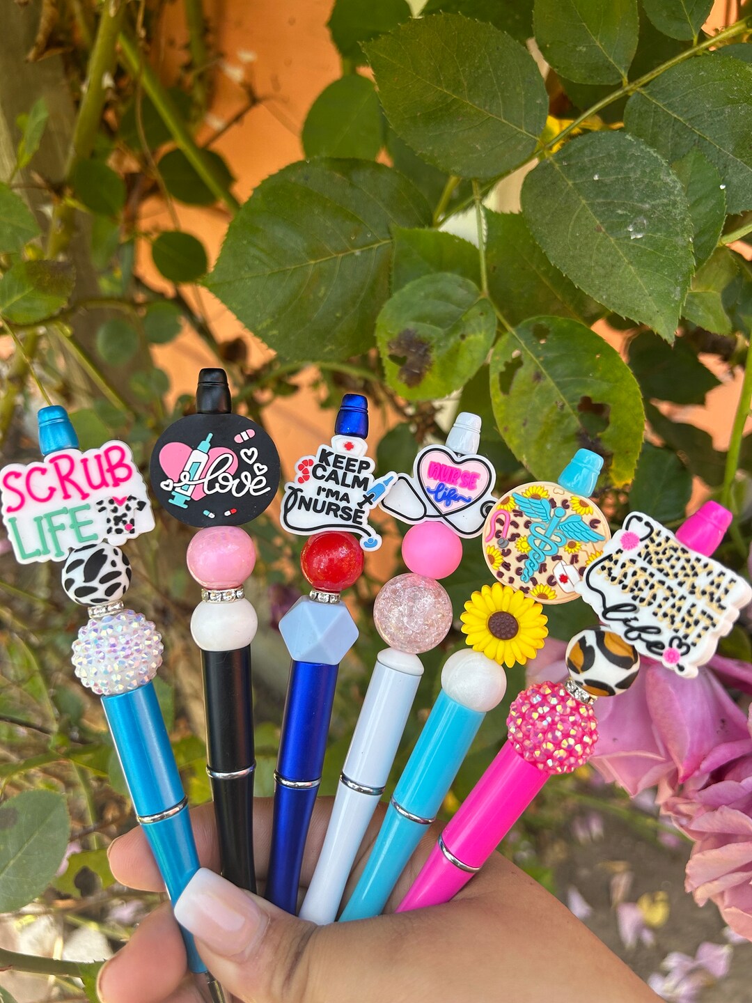 Nurse Beaded Pen|silicone Beaded Pen|beaded Pen|scrub Life Pen|nurse ...