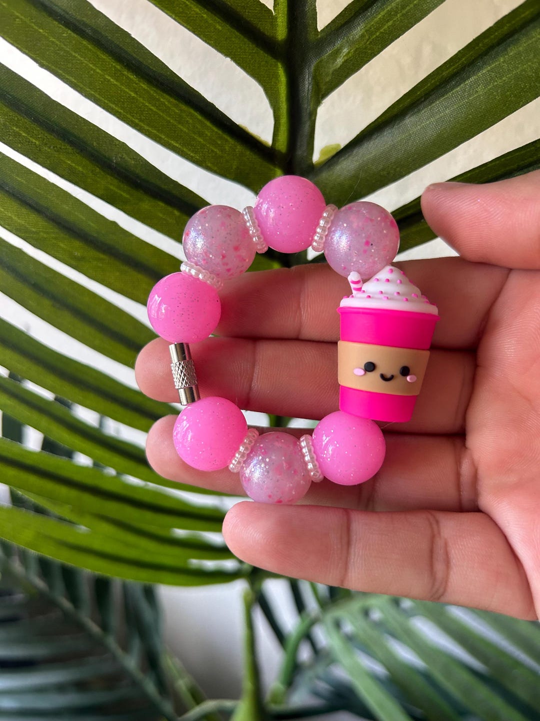 Beaded Cup Charms|pink Drink Cup Charm|tumbler Cup Charms|fun Gifts|cup ...
