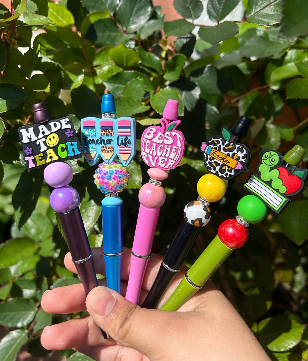 Teacher Beaded Pen: Handmade Appreciation Gift With Black Ink Refill - Etsy