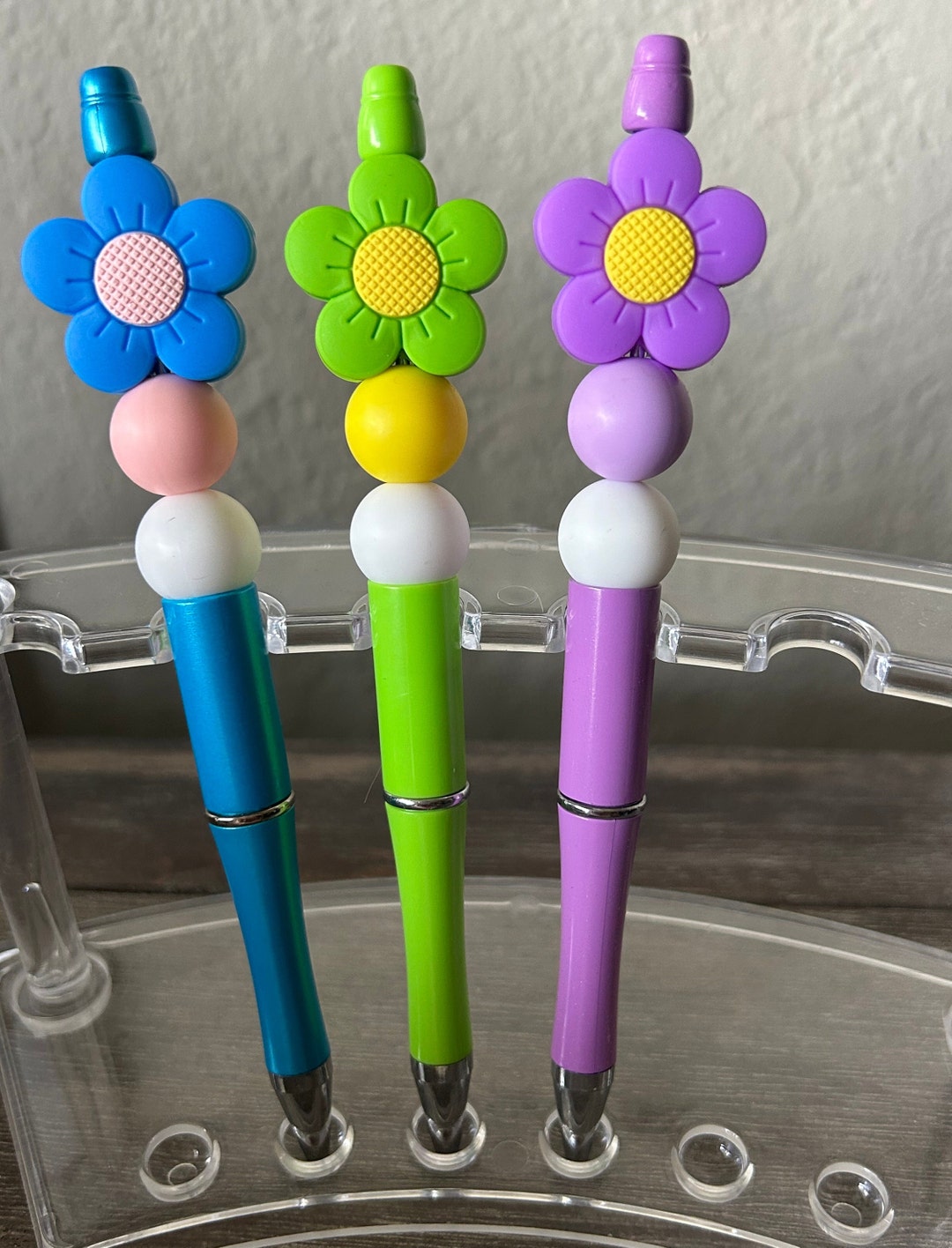 Flower Beaded Pencustom Beaded Flower Pensilicone Beaded Penflower ...