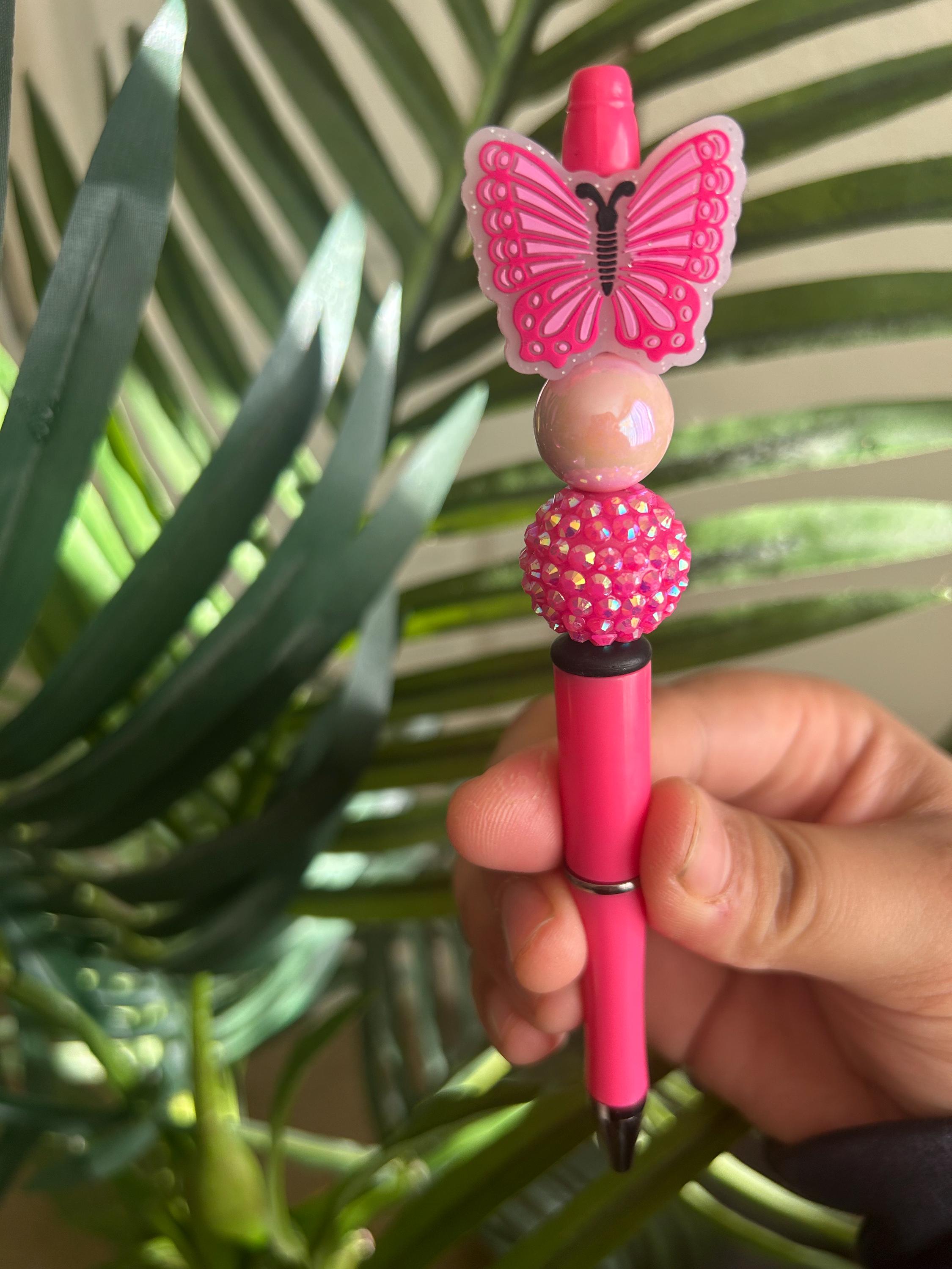 Butterfly Beaded Pen|handmade Black Ink Pen Gift - Etsy