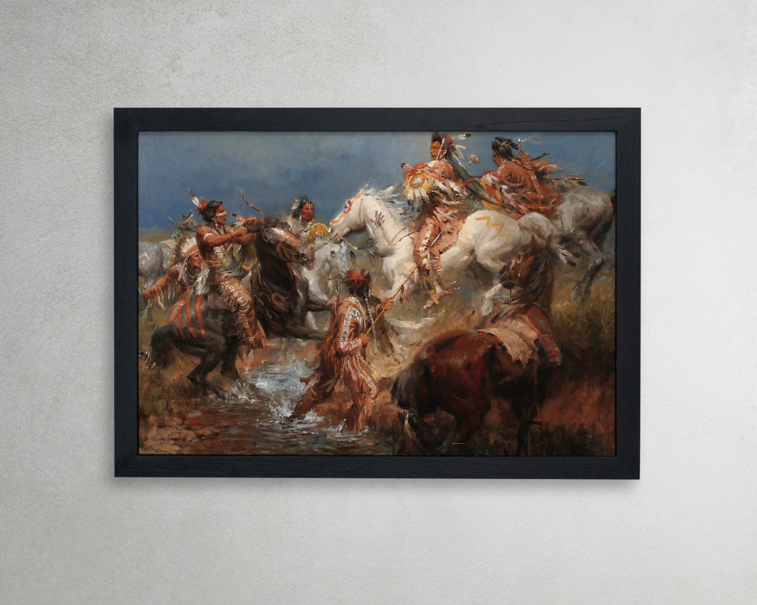 Cherokee American Indians Iroquois War Scene Poster | Native Americans ...