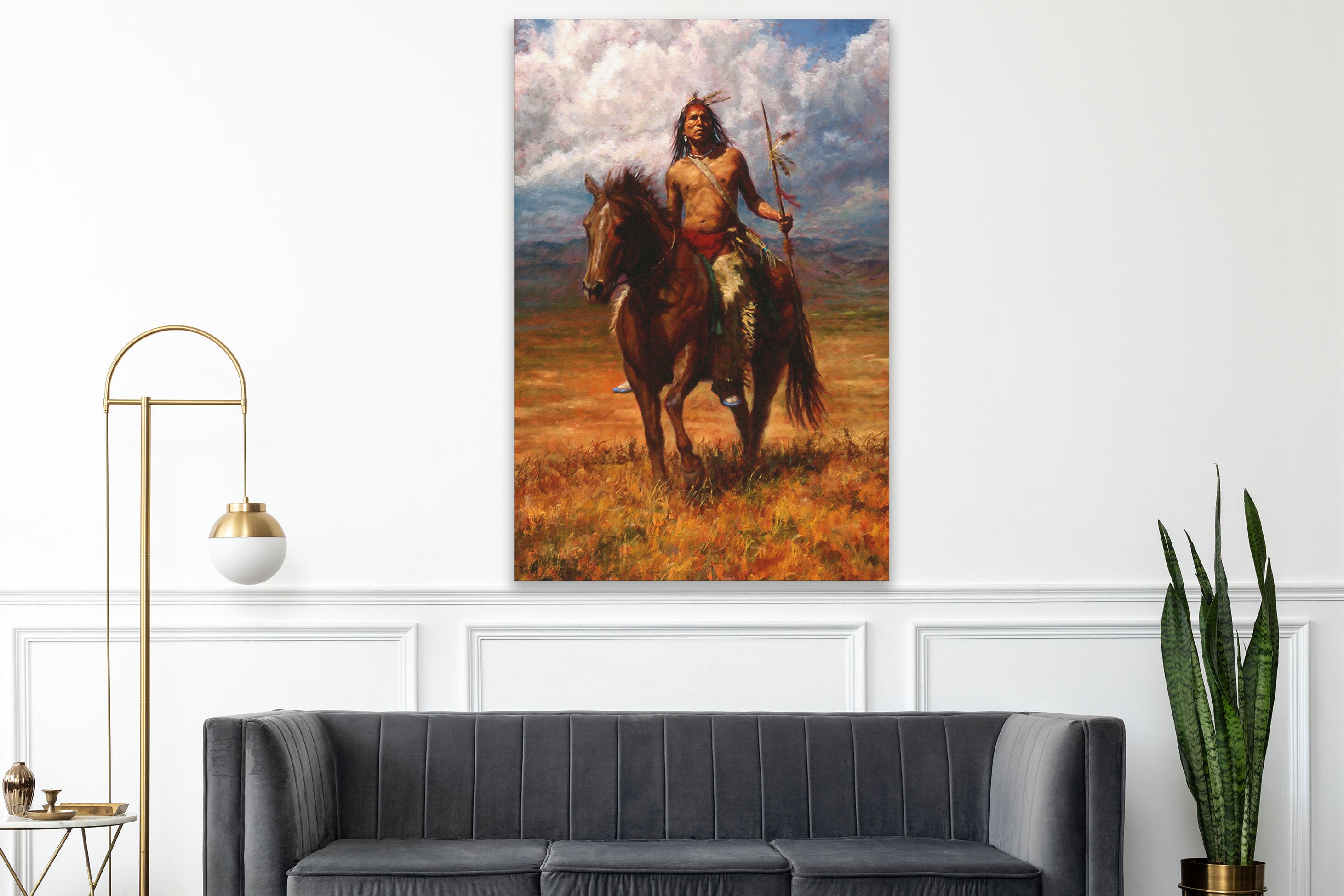 Plains Indian Native American Art | Cherokee With Brown Horse and ...