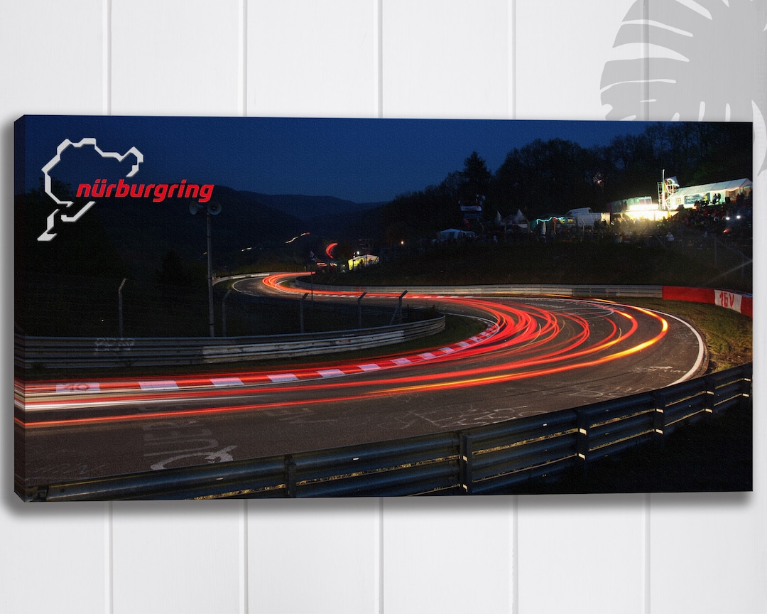 Night Lights Nurburgring Canvas Wall Art - Nurburgring Poster Print ...