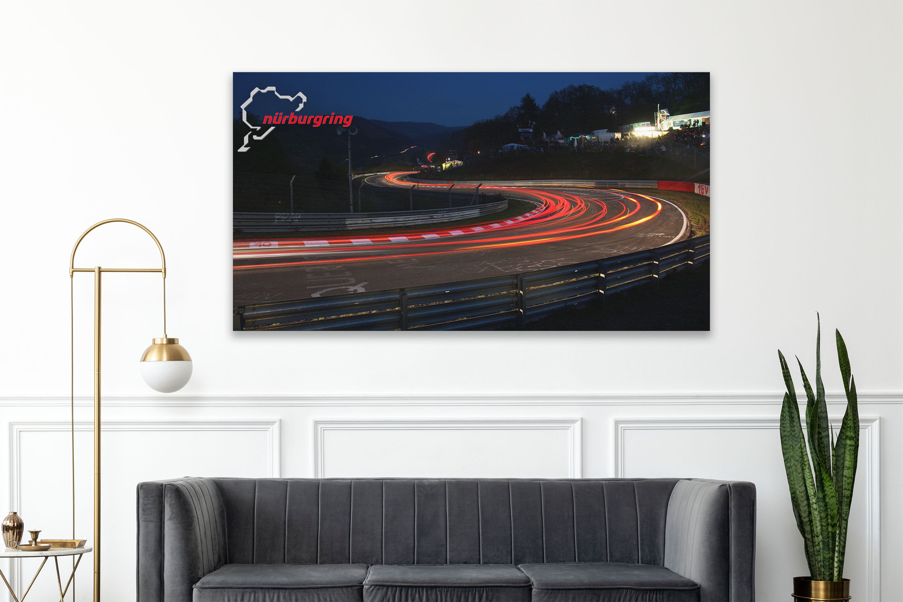 Night Lights Nurburgring Canvas Wall Art - Nurburgring Poster Print ...