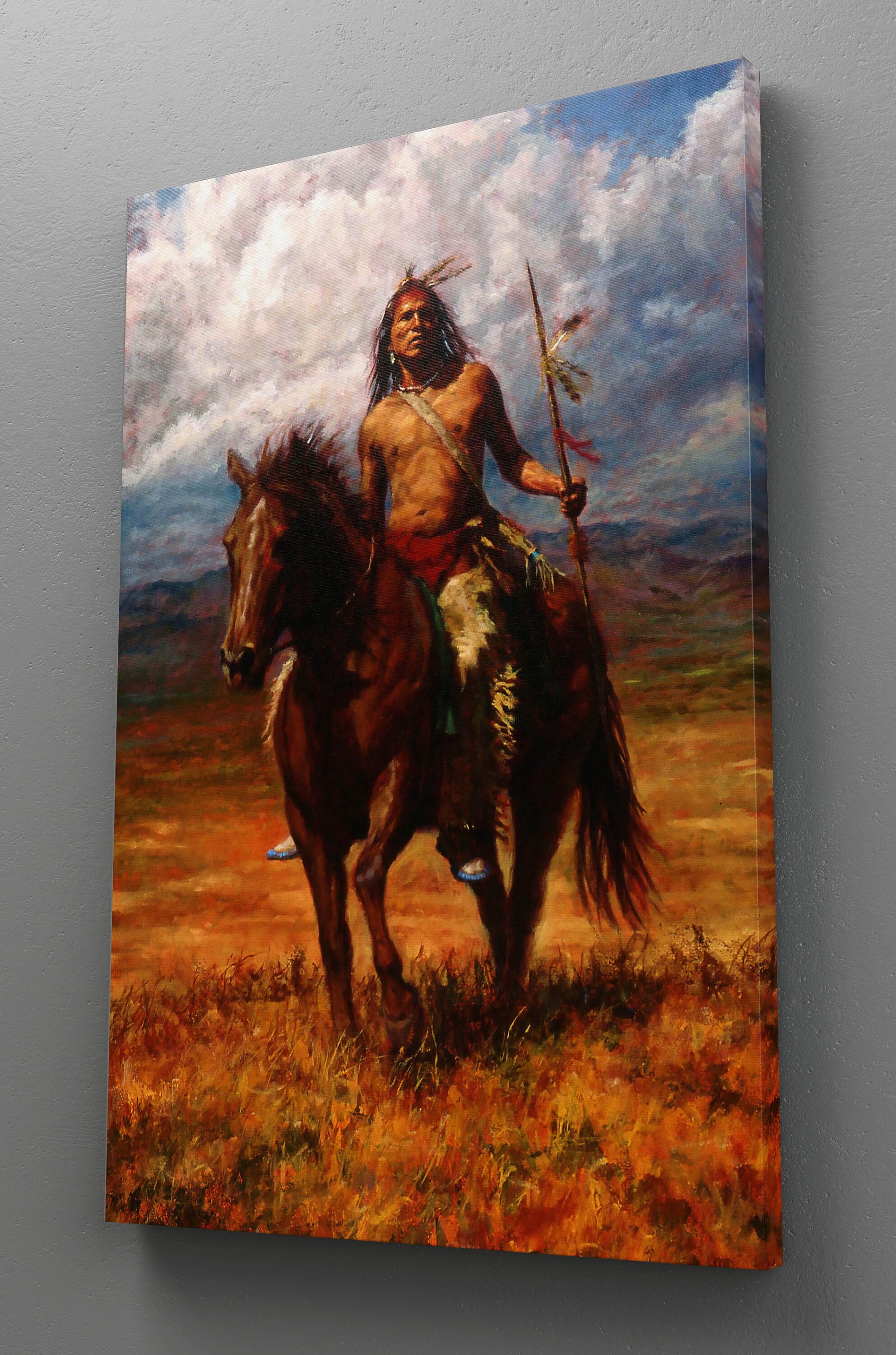 Plains Indian Native American Art | Cherokee With Brown Horse and ...