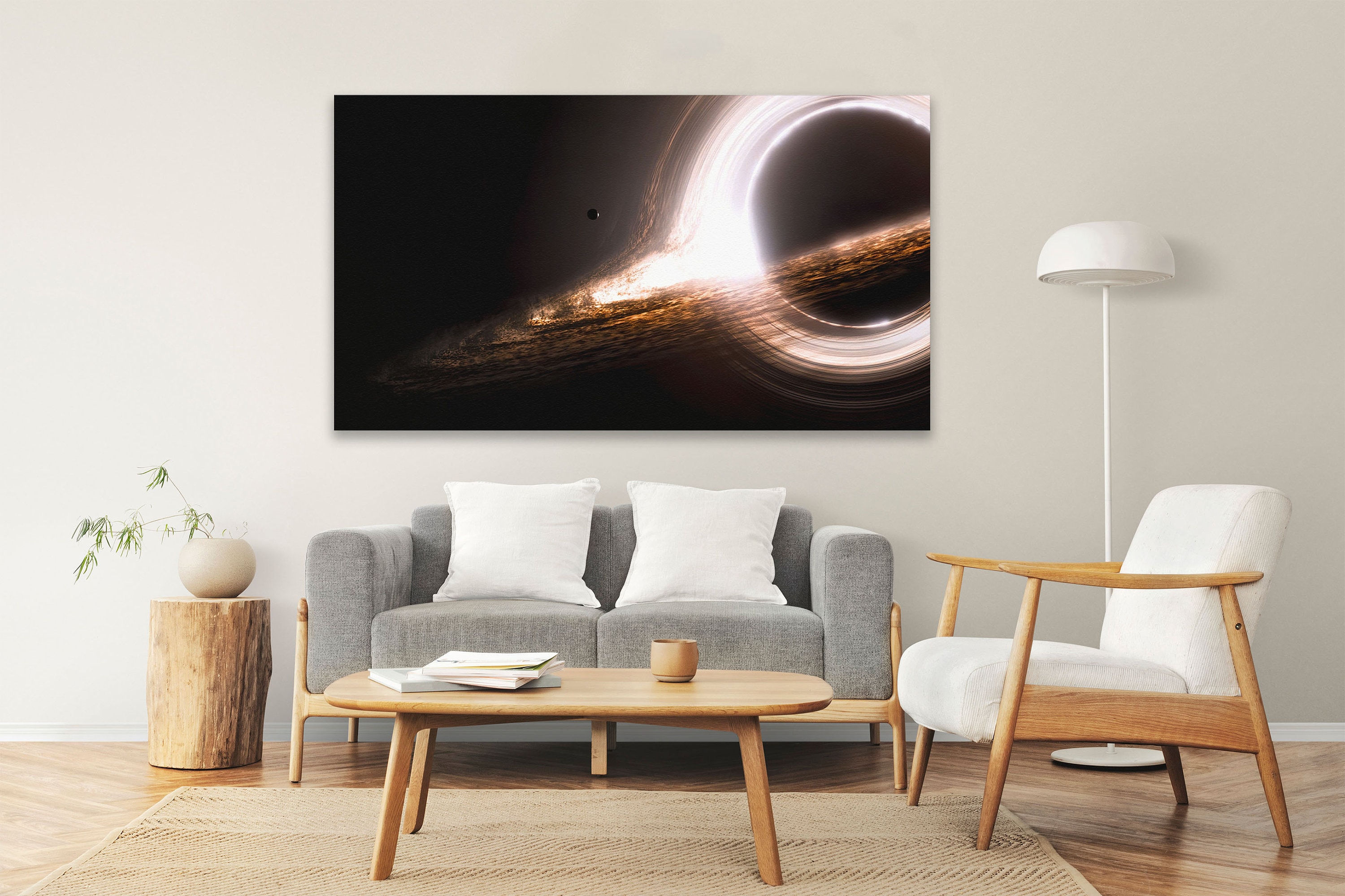 Interstellar Black Hole Canvas Art | Gargantua Artwork Wall Art | Space ...