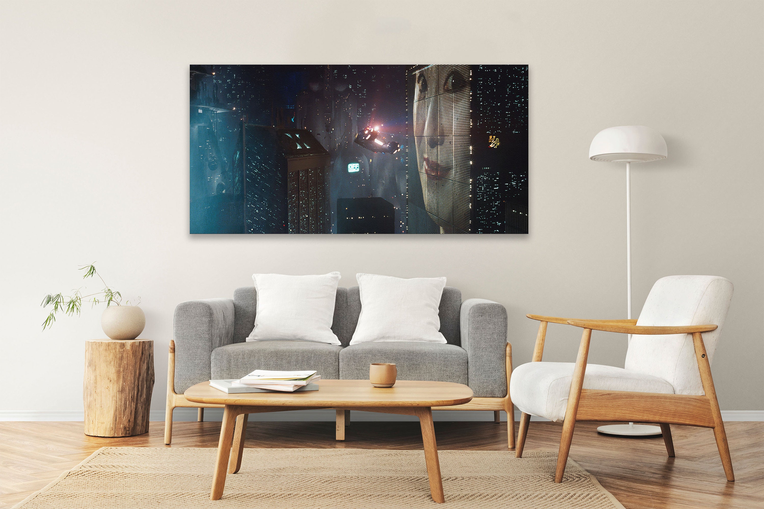 Blade Runner 1982 Canvas Art | Sci-fi Flying Car and Cityscape Movie ...