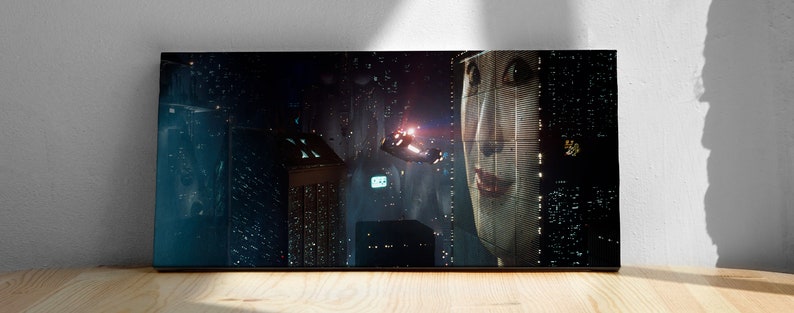 Blade Runner 1982 Canvas Art | Sci-fi Flying Car and Cityscape Movie ...
