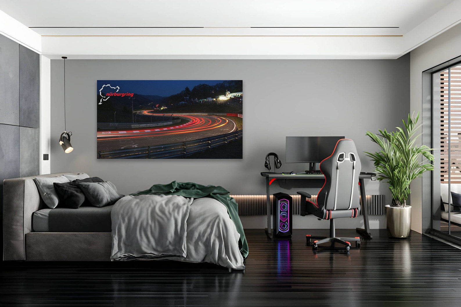 Night Lights Nurburgring Canvas Wall Art - Nurburgring Poster Print ...